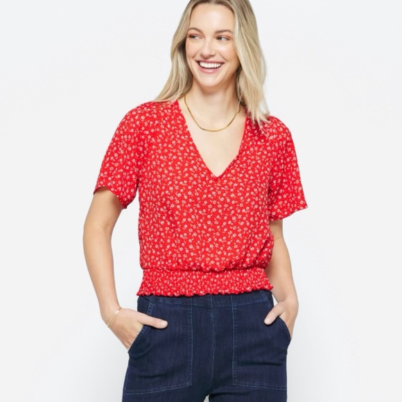 nine britton | Tops | Nwt Nine Britton Cidro Smocked Bottom Cropped ...